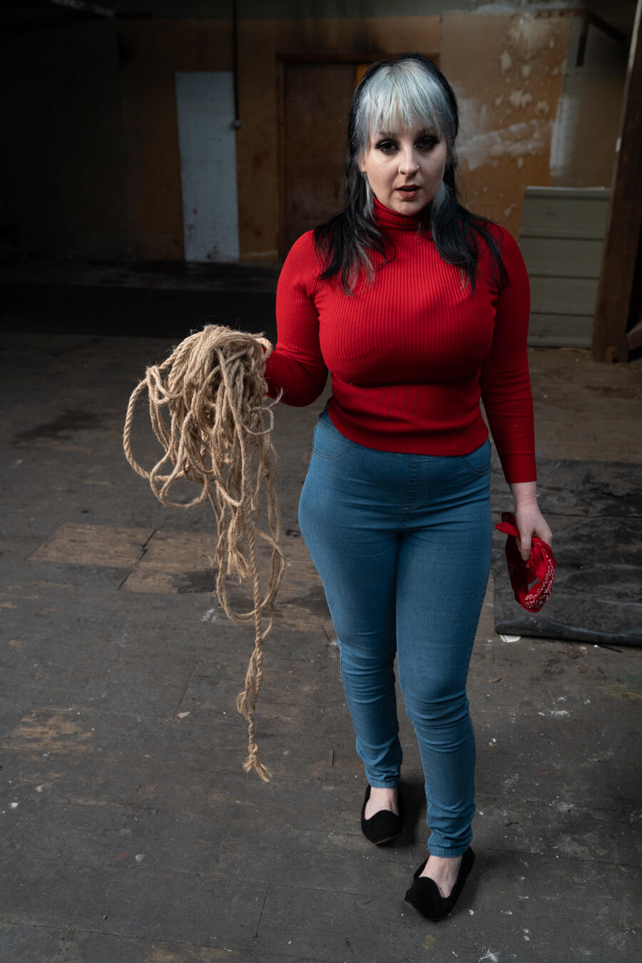 Alt Girls Bound 1050 Anija In Sweater And Jeans Barefoot